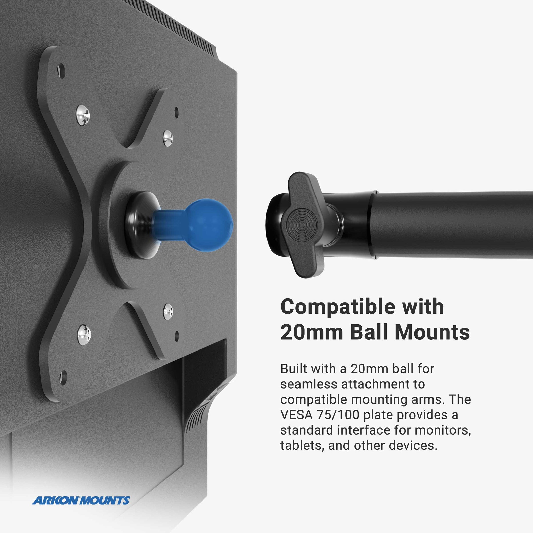 Heavy-Duty Car Seat Rail Mount with 22-inch Adjustable Arm - VESA 75/V ...