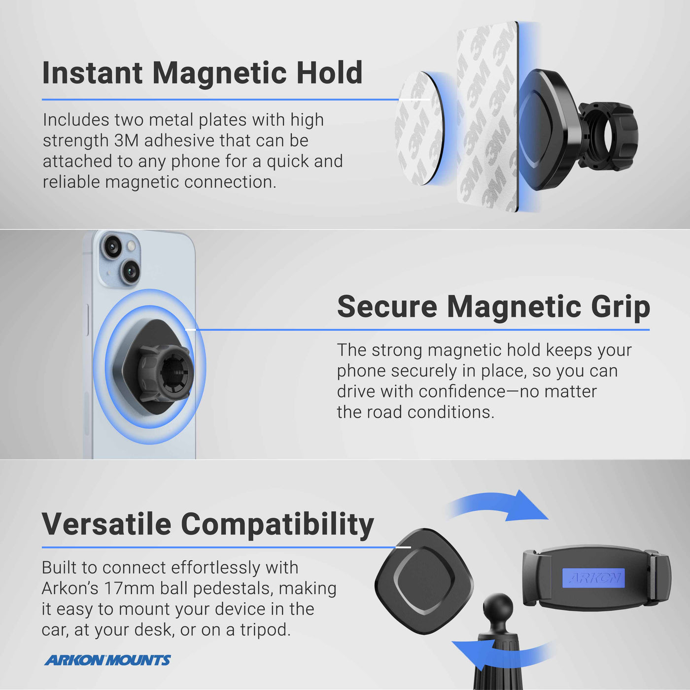 Magnetic Holder with Suction Mount — Arkon Mounts