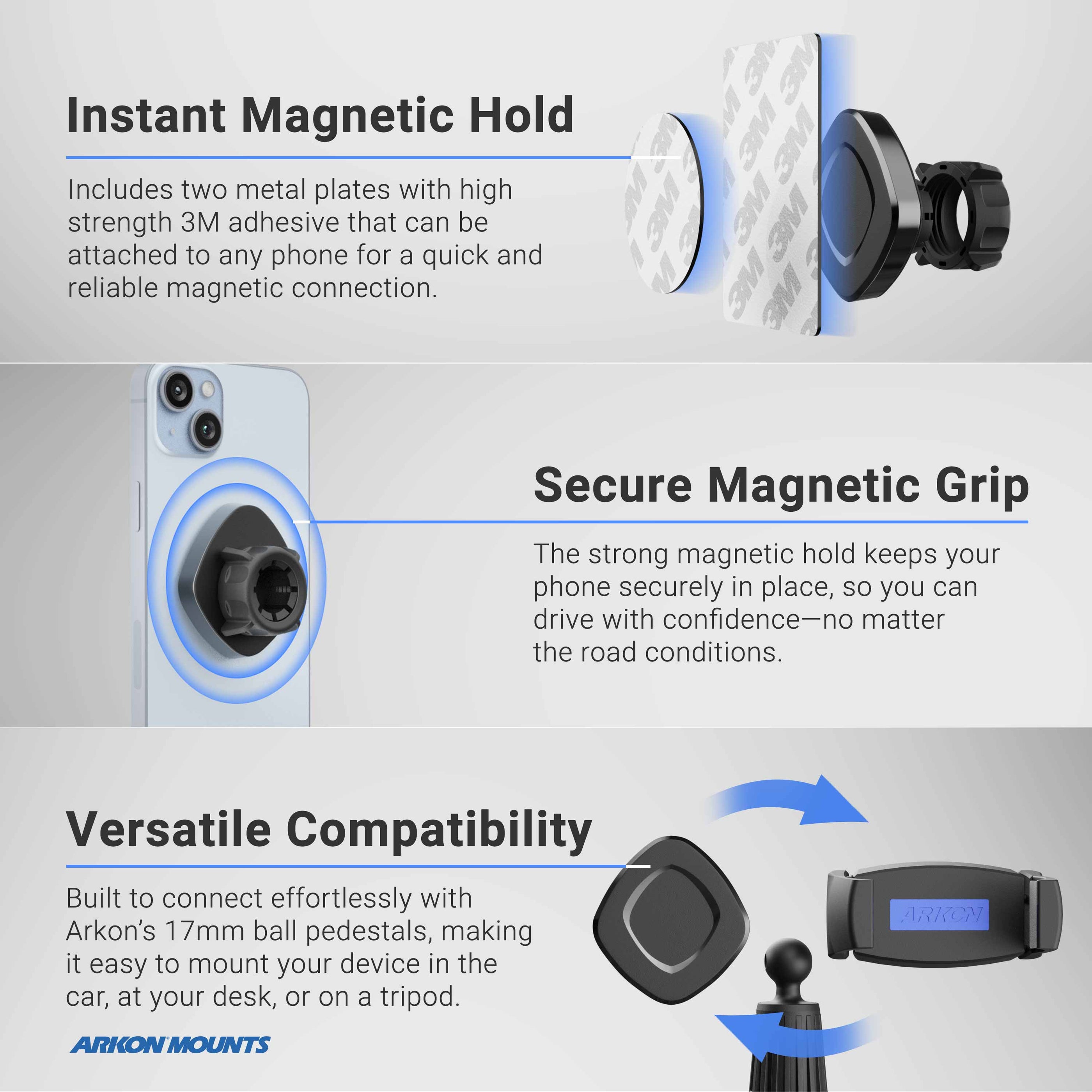 Magnetic Holder with Suction Mount — Arkon Mounts