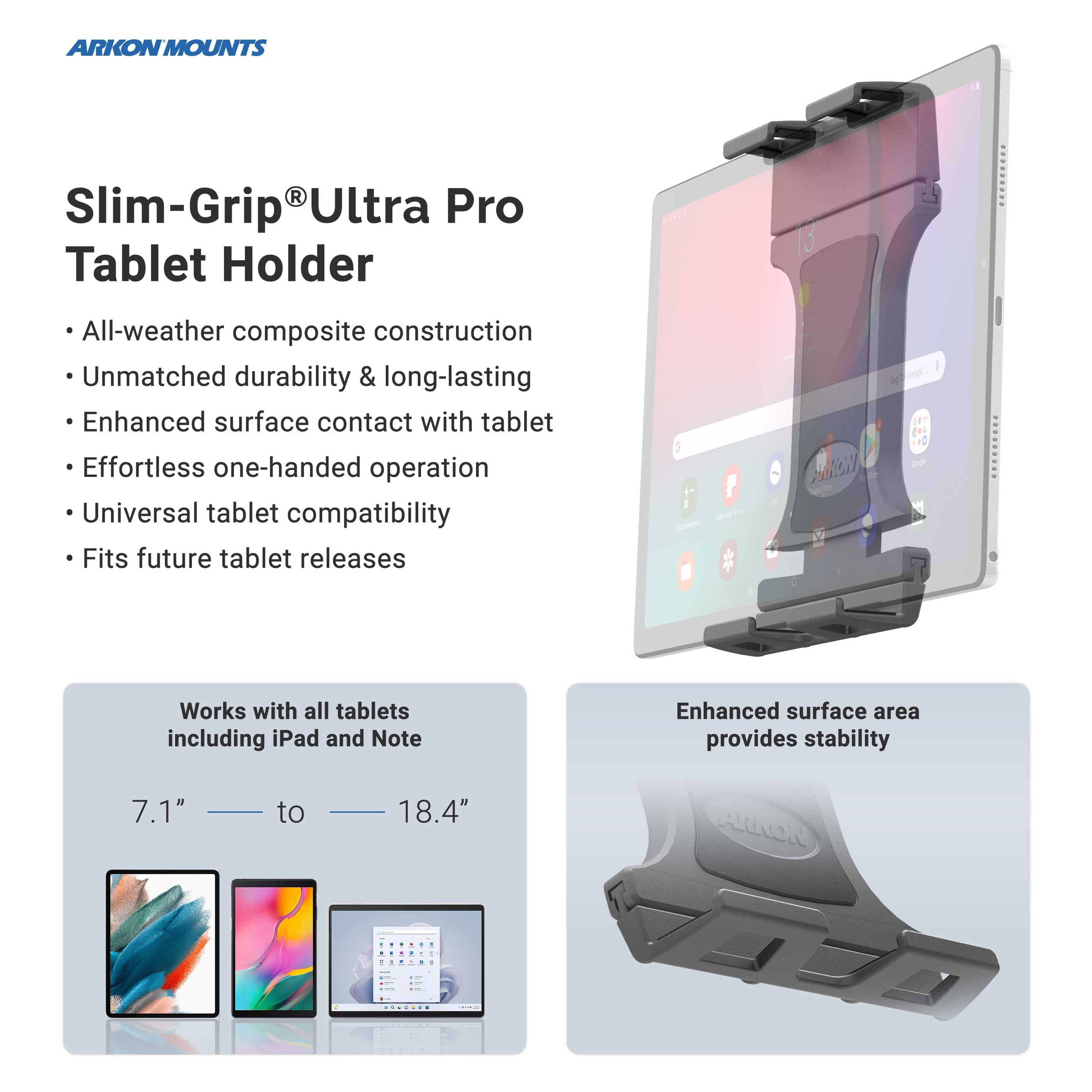 Slim-Grip® Ultra Pro Universal Tablet Holder w/ AMPS mounting pattern ...