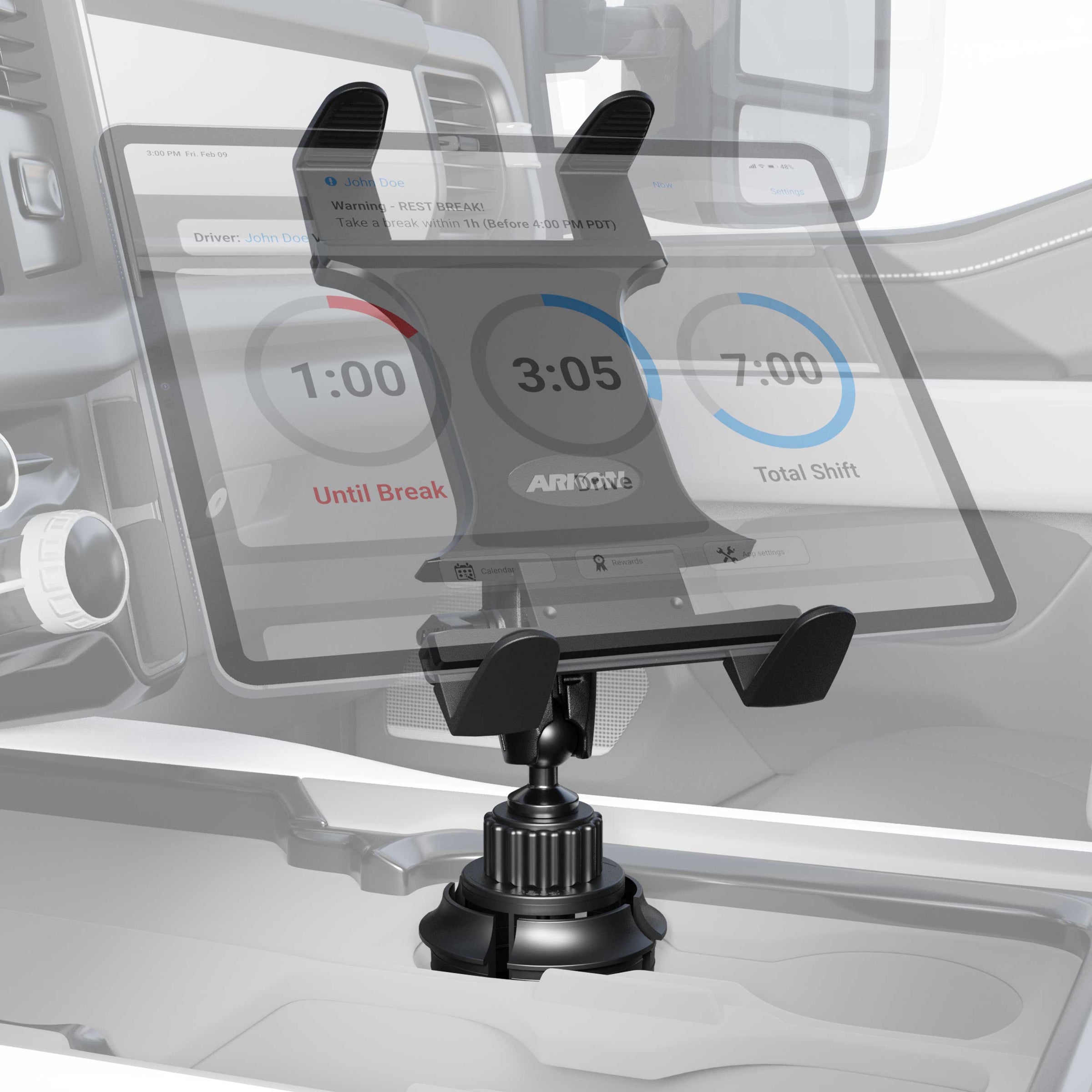 Slim-Grip® Cup Holder Tablet Mount with 3.75" Shaft — Arkon Mounts