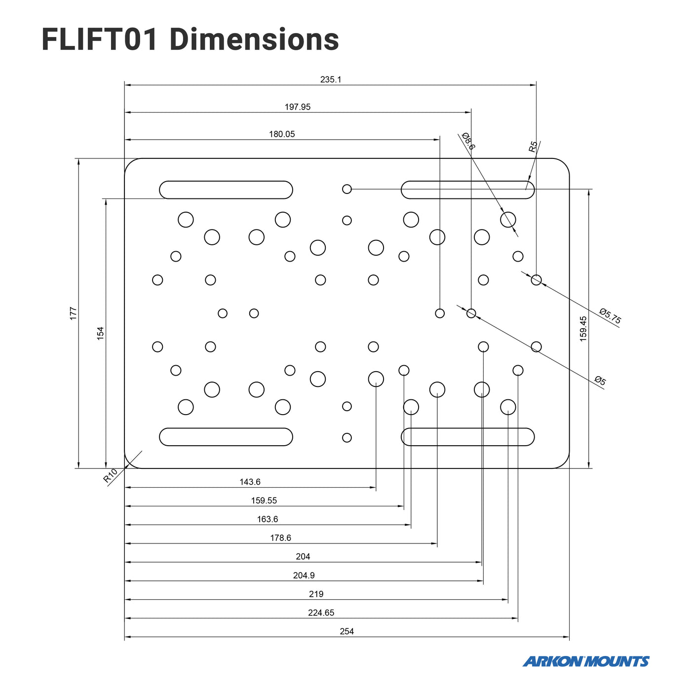 Forklift Overhead Guard Mount with AMPS Mounting Plate and 8.5" Shaft ...