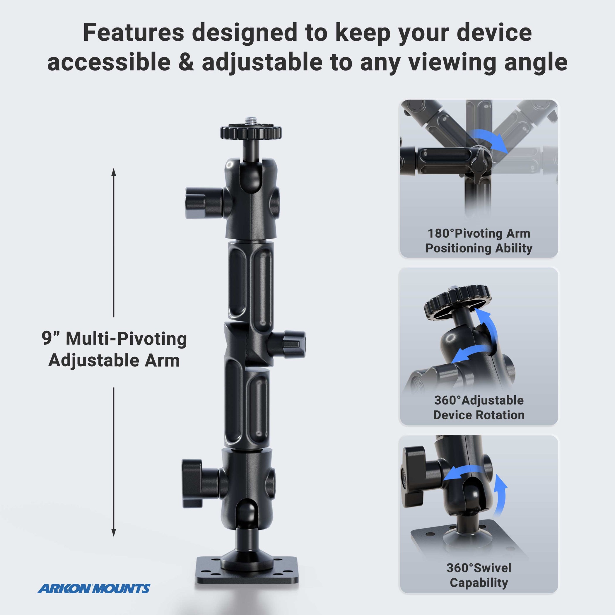 Camera Wall Mount with Multi-Angle Arm for Security Camcorders & Camer ...