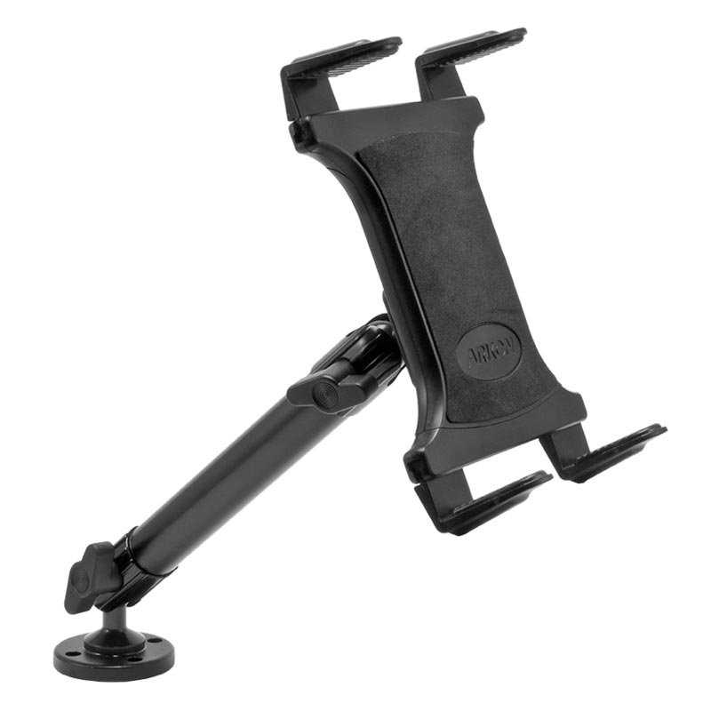 Heavy-Duty Wall or Counter Drill-Base Tablet Mount with 10" Arm for iP ...